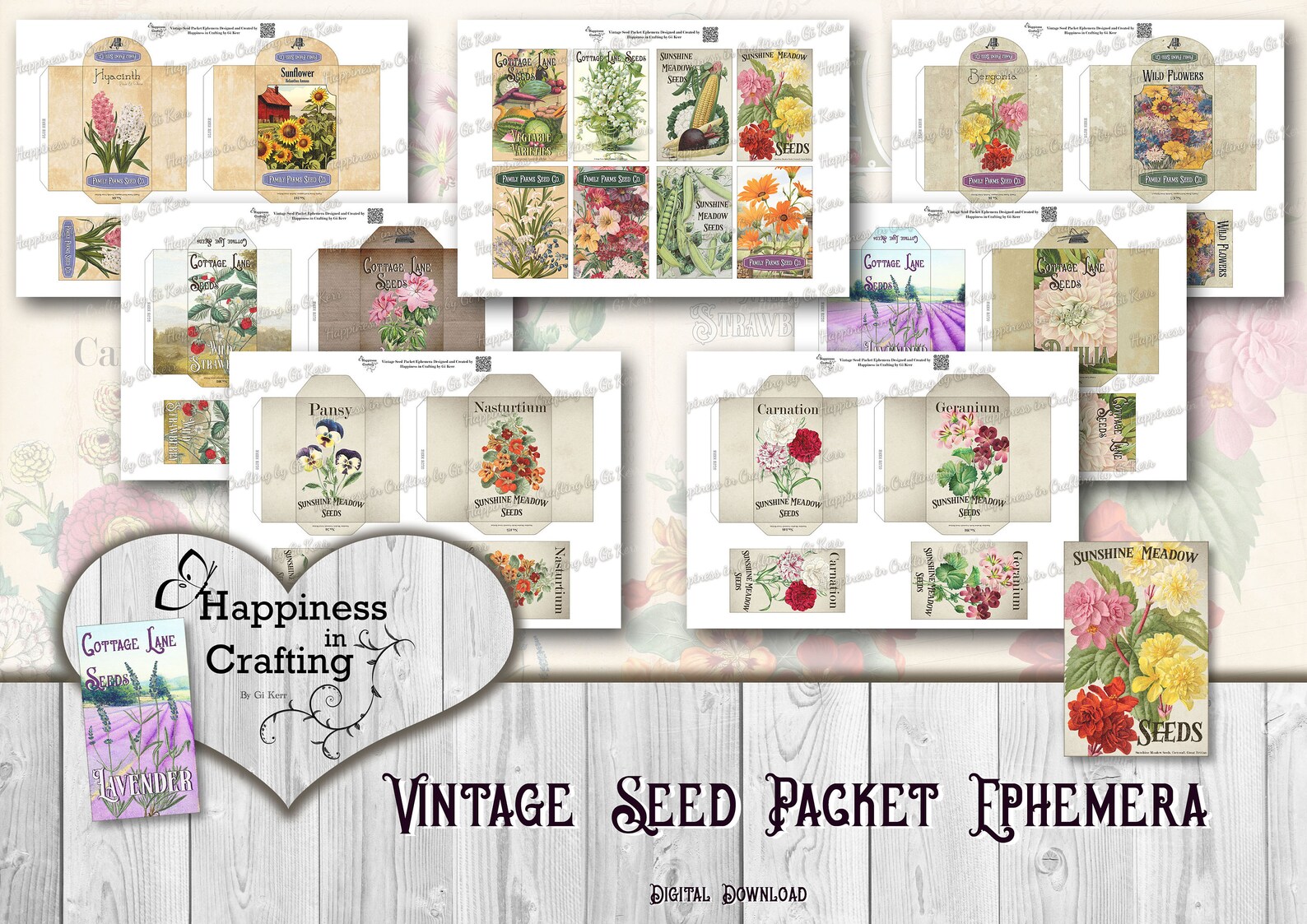 Vintage Seed Packet Ephemera - Instant Digital Download, Printable ...