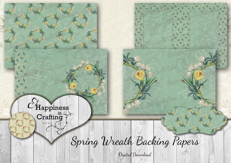 Spring Wreath Backing Papers Instant Digital Download - Etsy