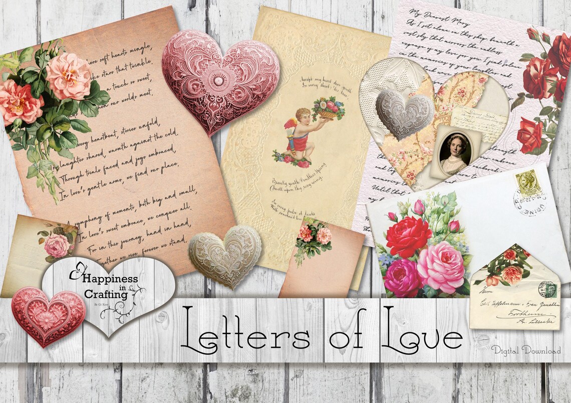 Letters of Love - Instant Digital Download, Printable, Digital Kit for ...