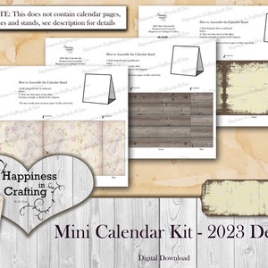 Mini Calendar Kit 2023 Design - Instant Digital Download, Printable ...