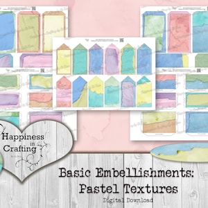 Basic Embellishments: Pastel Textures - Instant Digital Download ...