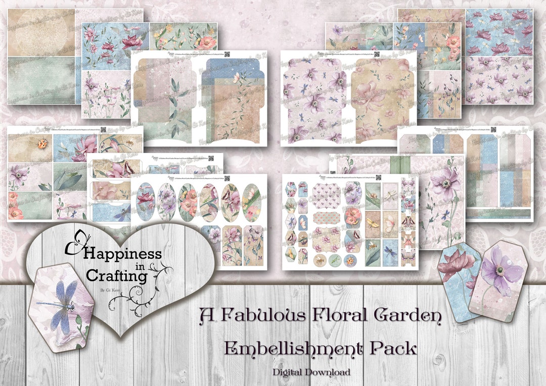 A Fabulous Floral Garden Embellishment Pack - Instant Digital Download ...