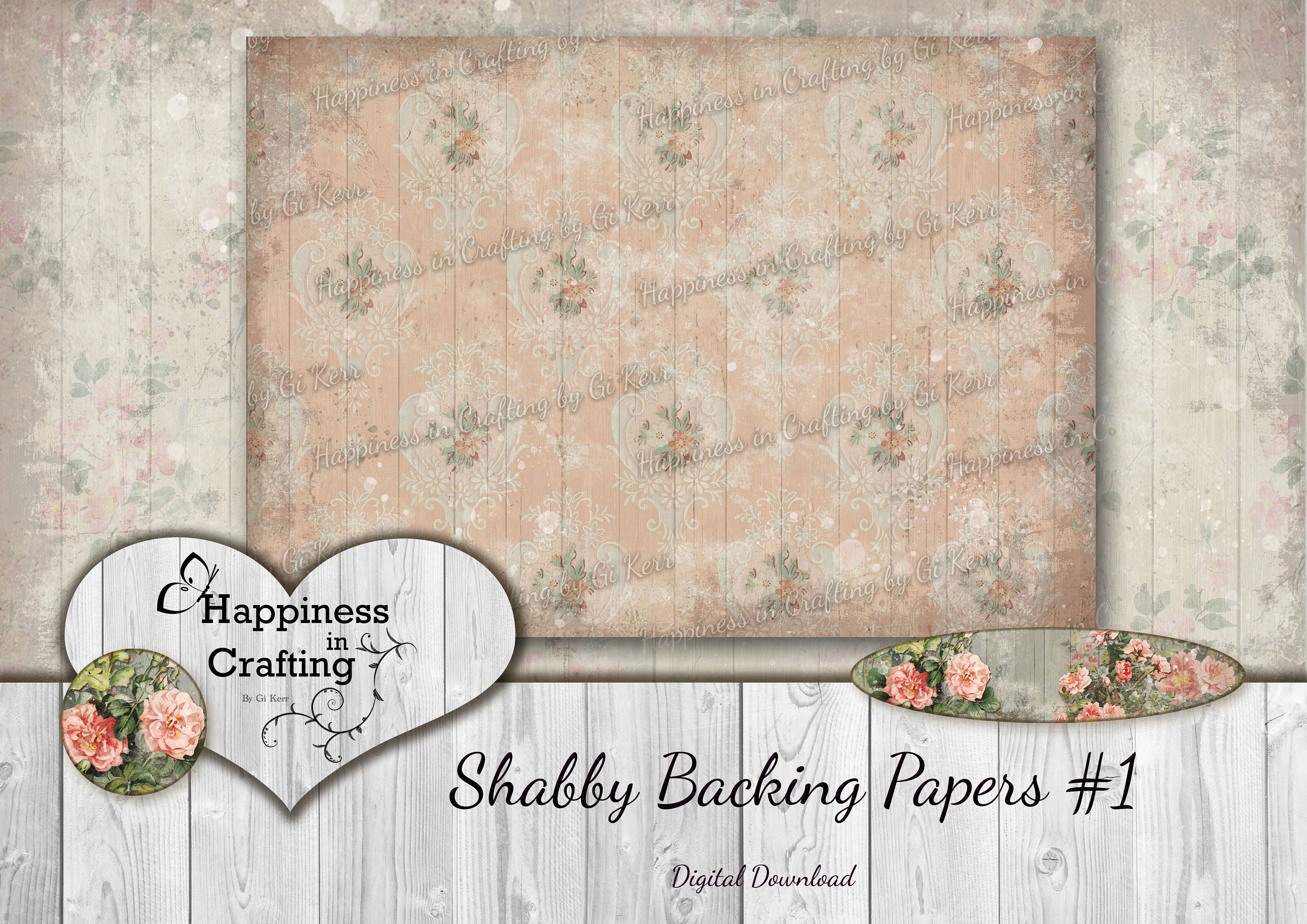 Shabby Backing Papers #1 - Instant Download, Printable, Digital Kit ...