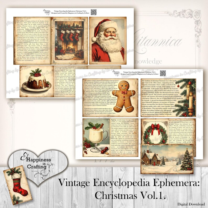 Vintage Encyclopedia Ephemera Christmas Vol.1. - Instant Digital ...