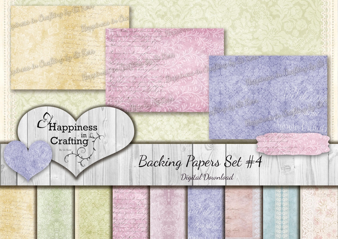 Backing Papers Set # 4 - Instant Digital Download, Printable, Digital ...