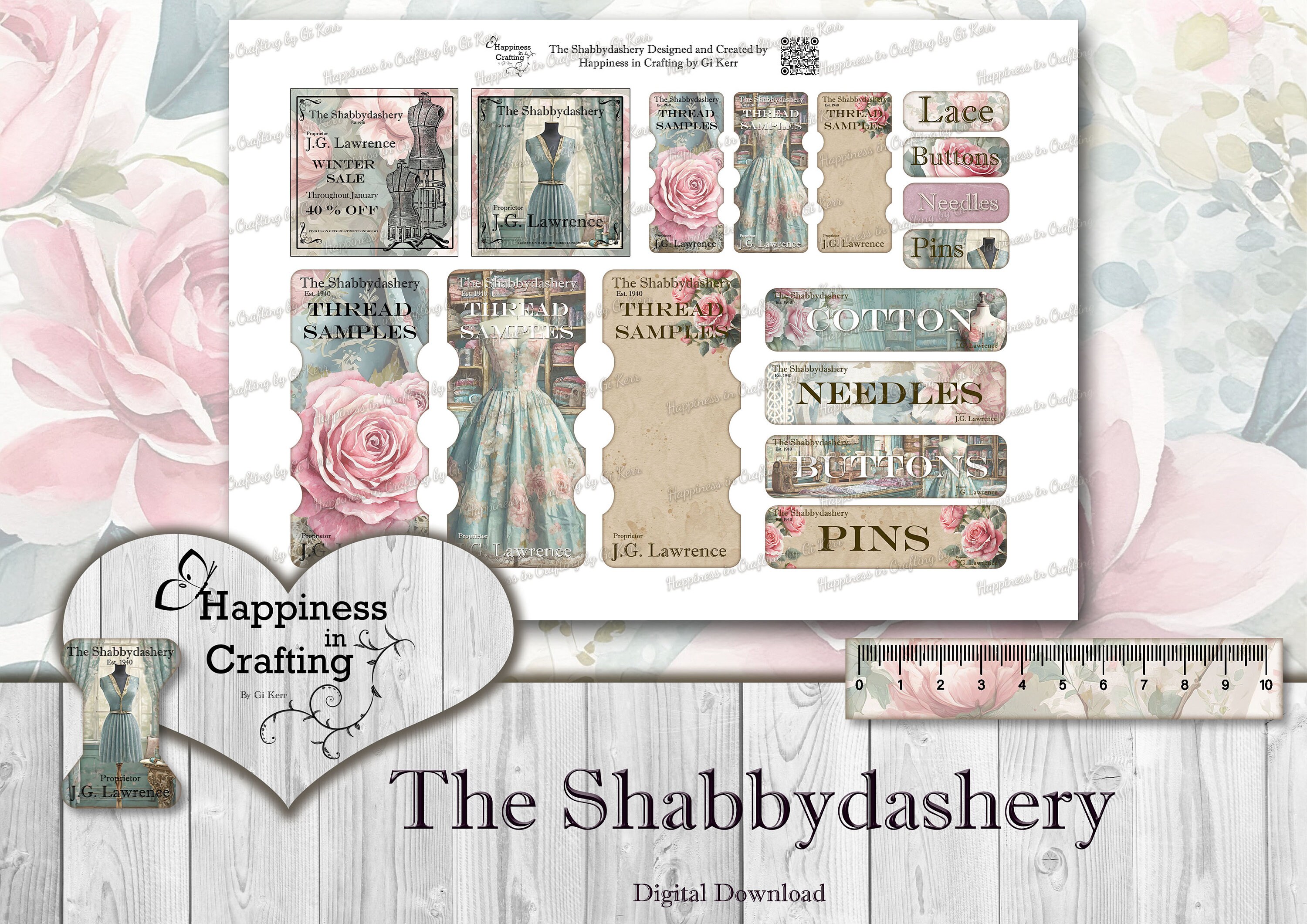 The Shabbydashery - Instant Digital Download, Printable, Digital Kit ...