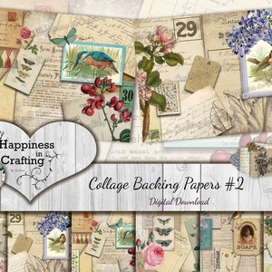 Collage Backing Papers # 2 - Instant Digital Download, Printable ...