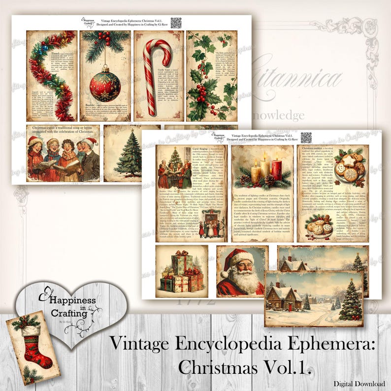 Vintage Encyclopedia Ephemera Christmas Vol.1. - Instant Digital ...