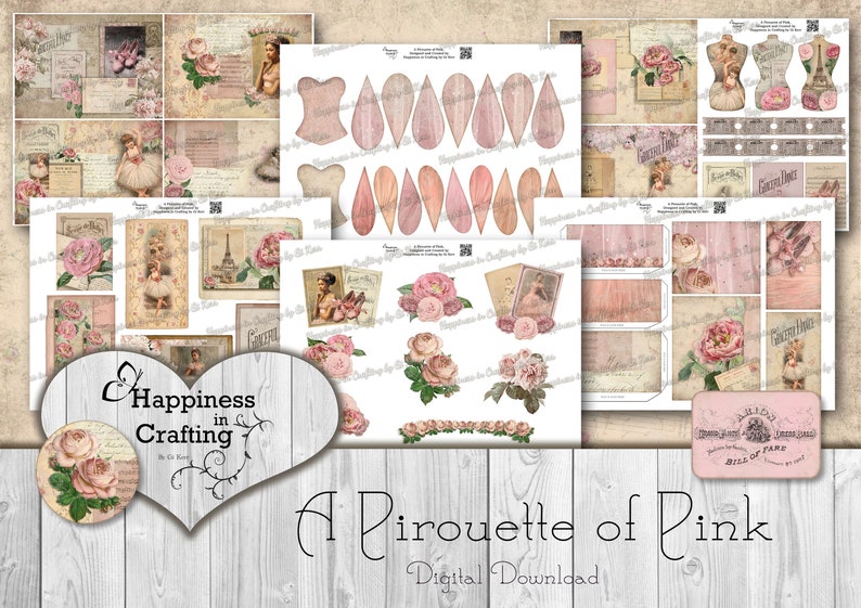 A Pirouette of Pink - Instant Digital Download, Printable, Digital Kit ...