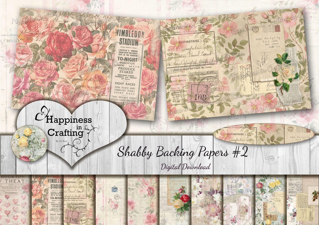 Shabby Backing Papers #2 - Instant Download, Printable, Digital Kit ...