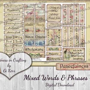 Mixed Words & Phrases # 1 - 80 Pieces - Instant Digital Download ...