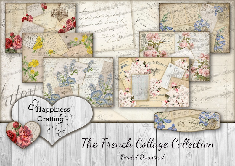 The French Collage Collection - Instant Digital Download, Digital ...
