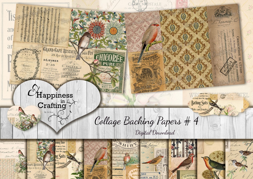 Collage Backing Papers # 4 - Instant Digital Download, Printable ...