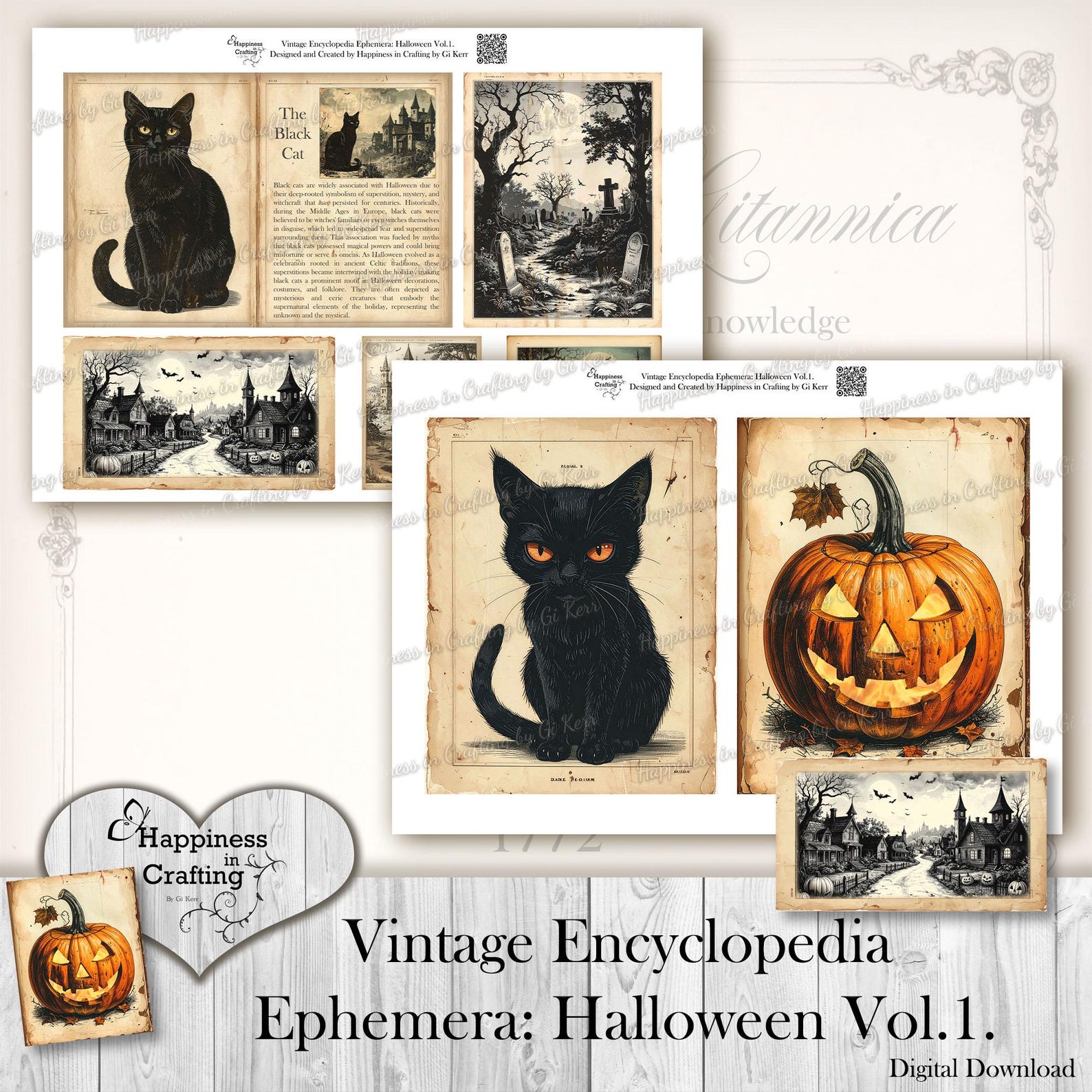 Vintage Encyclopedia Ephemera Halloween Vol.1. - Instant Digital ...