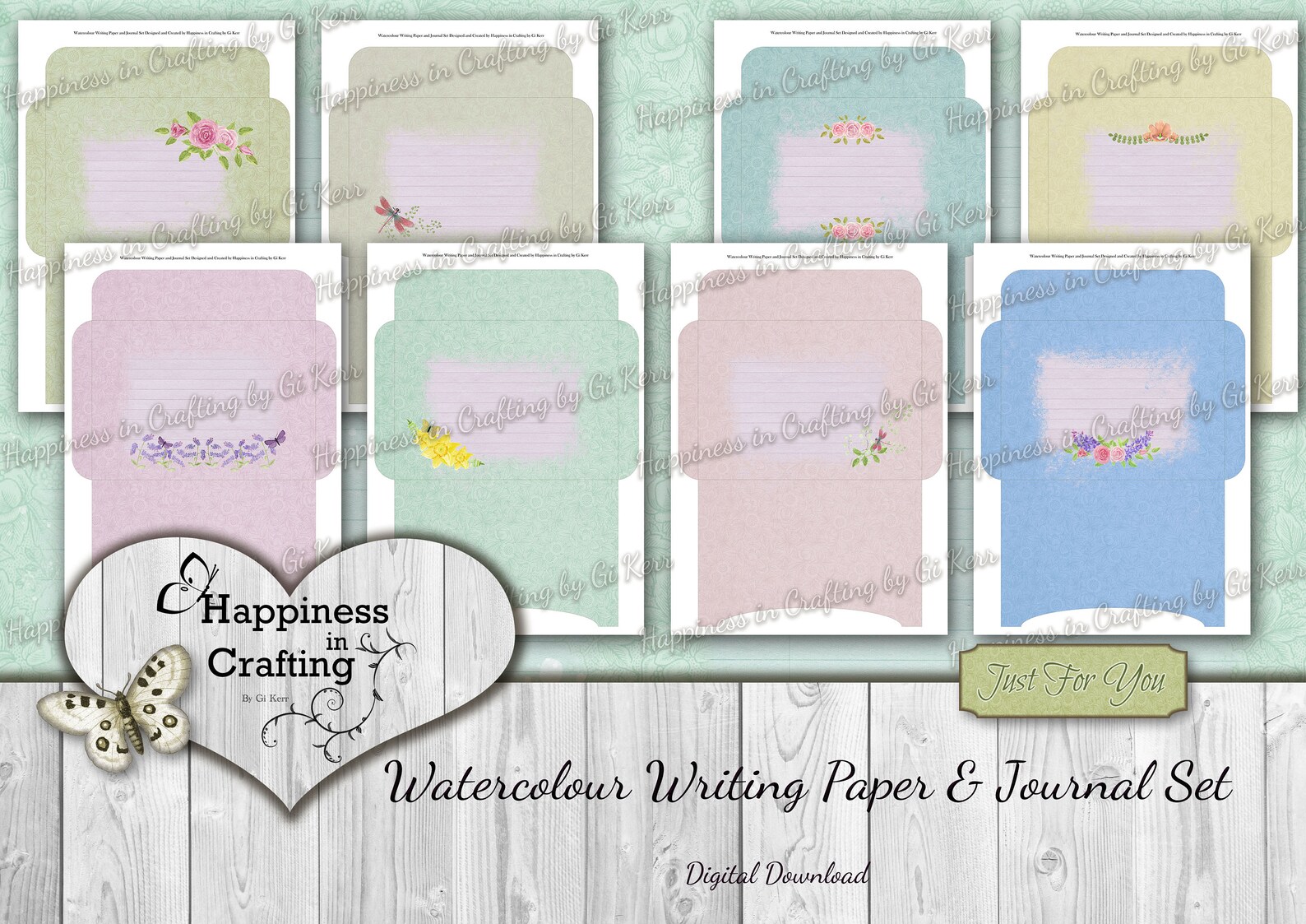 Watercolour Writing Paper & Journal Set Instant Digital - Etsy