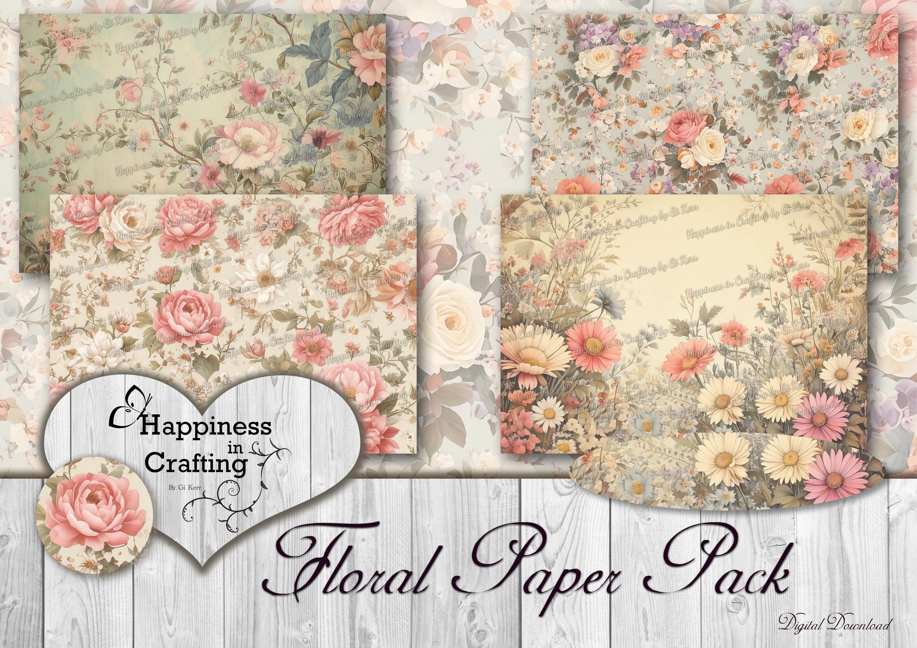 Floral Paper Pack - Instant Digital Download, Printable, Digital Kit ...