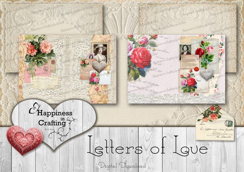 Letters of Love - Instant Digital Download, Printable, Digital Kit for ...