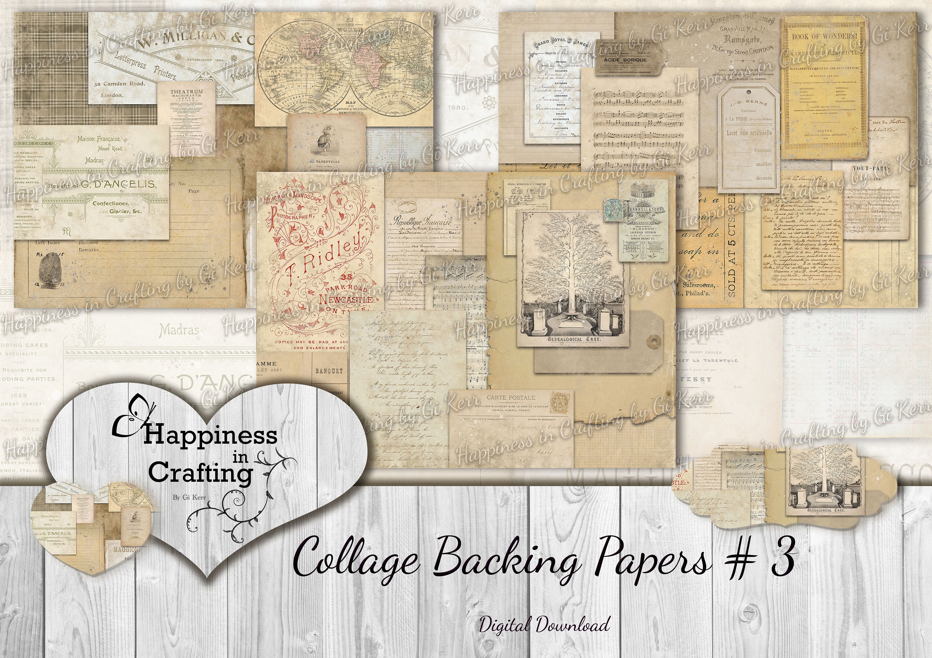 Collage Backing Papers 3 Instant Digital Download - Etsy UK