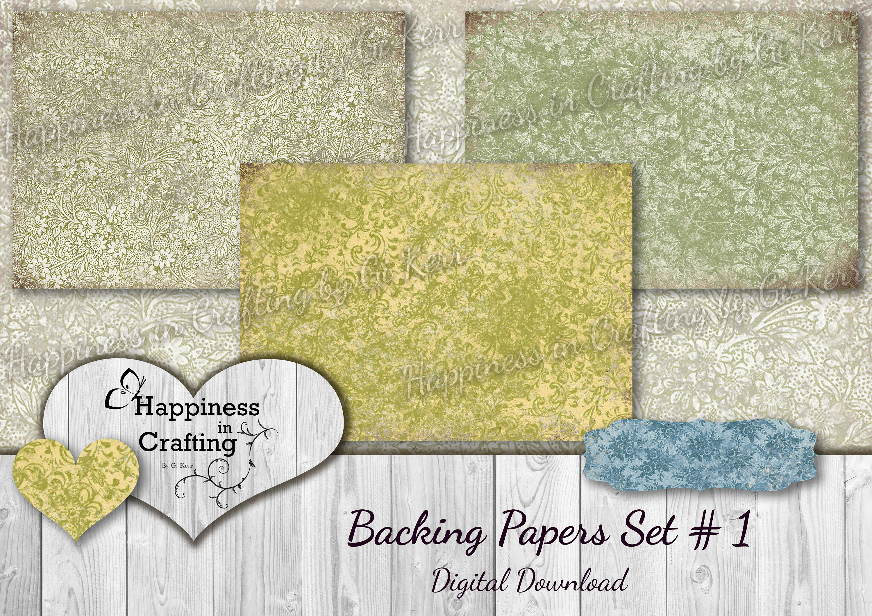 Backing Papers Set # 1 - Instant Digital Download, Printable, Digital ...