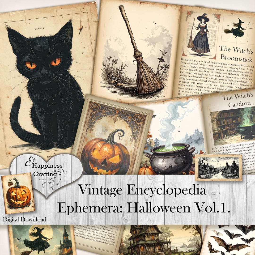 Vintage Encyclopedia Ephemera Halloween Vol.1. - Instant Digital ...