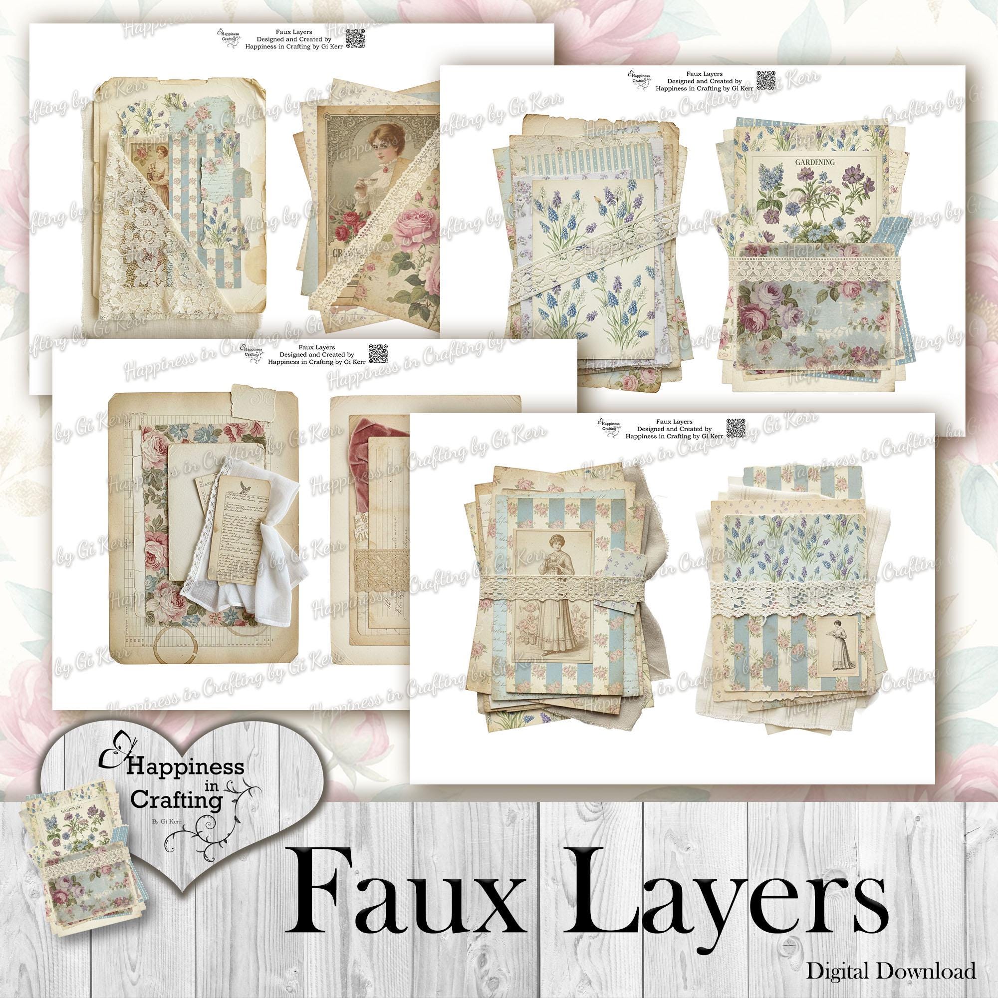 Faux Layers - Instant Digital Download, Printable, Digital Kit for Junk ...