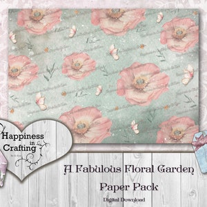 A Fabulous Floral Garden Paper Pack - Instant Digital Download ...