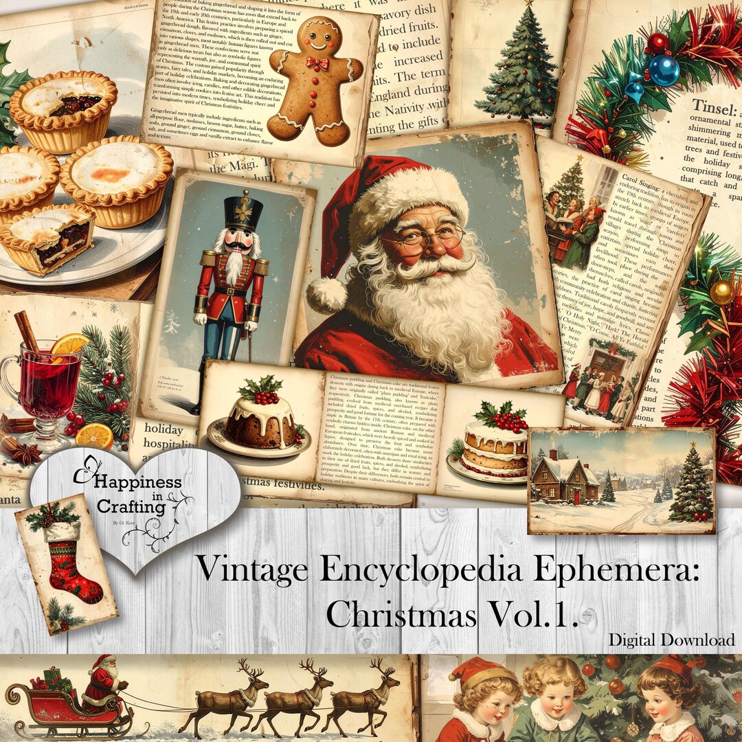 Vintage Encyclopedia Ephemera Christmas Vol.1. - Instant Digital ...