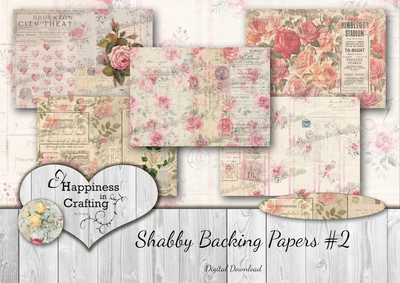 Shabby Backing Papers #2 - Instant Download, Printable, Digital Kit ...