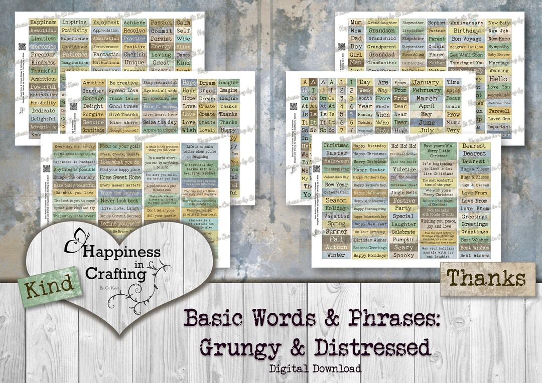 Basic Words & Phrases: Grungy and Distressed - 440 Words and Phrases ...