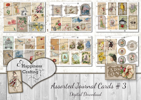 Assorted Journal Cards 3 56 Pieces Instant Digital - Etsy