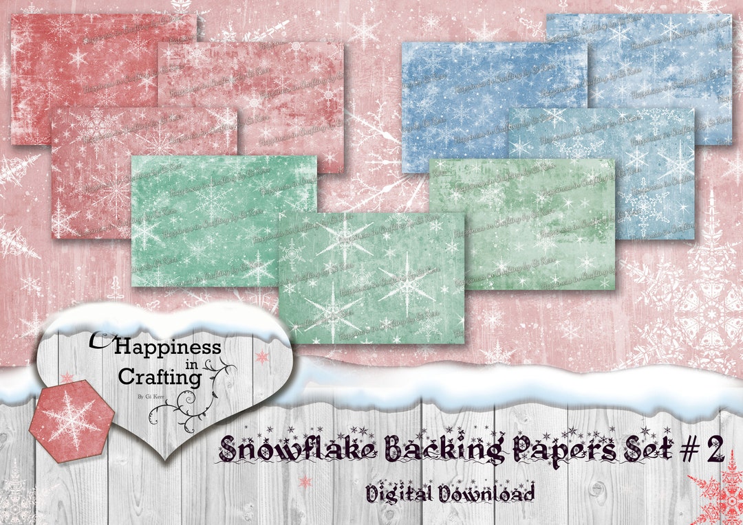 Snowflake Backing Papers Set # 2 - Instant Digital Download, Printable ...