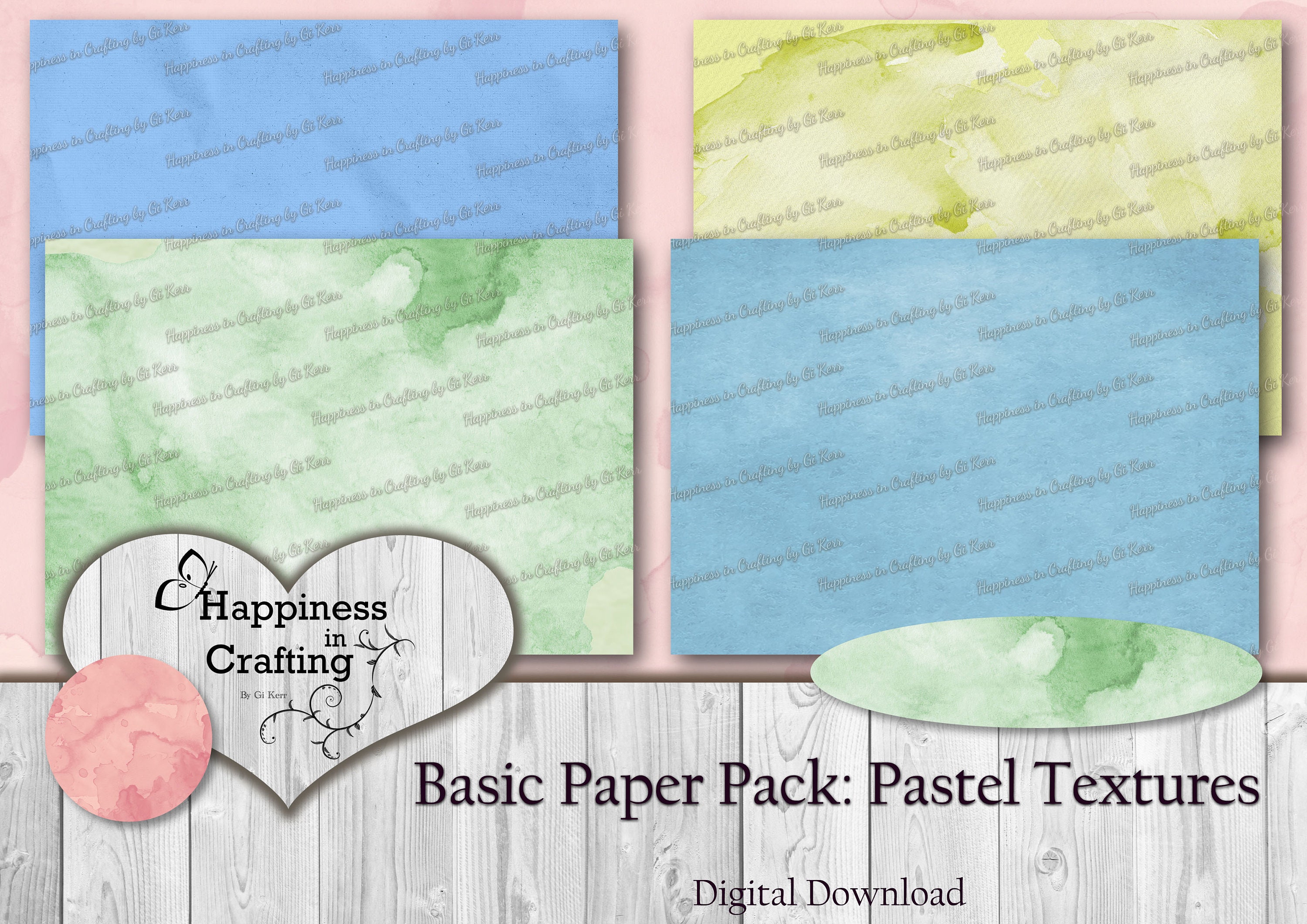 Basic Paper Pack: Pastel Textures - 20 Pages - Instant Digital Download ...