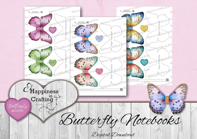 Butterfly Notebooks - Instant Digital Download, Printable, Digital Kit ...