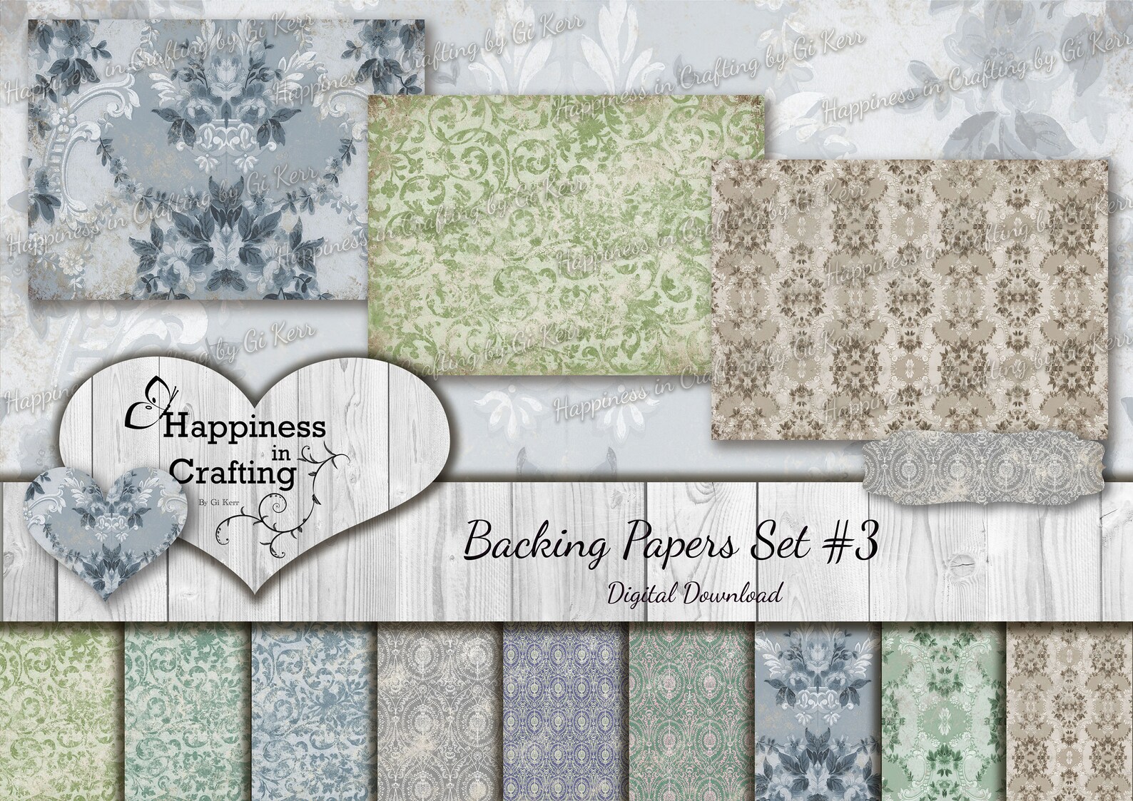 Backing Papers Set 3 Instant Digital Download Printable - Etsy