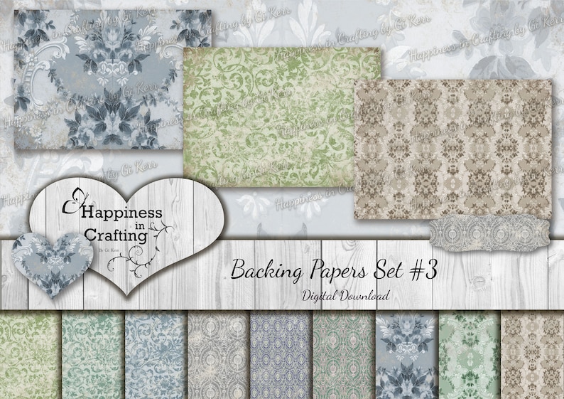 Backing Papers Set 3 Instant Digital Download Printable - Etsy