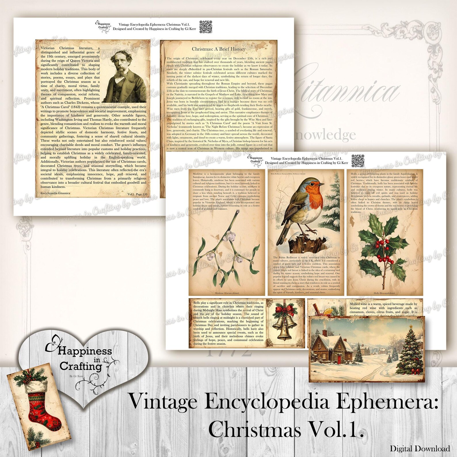 Vintage Encyclopedia Ephemera Christmas Vol.1. - Instant Digital ...