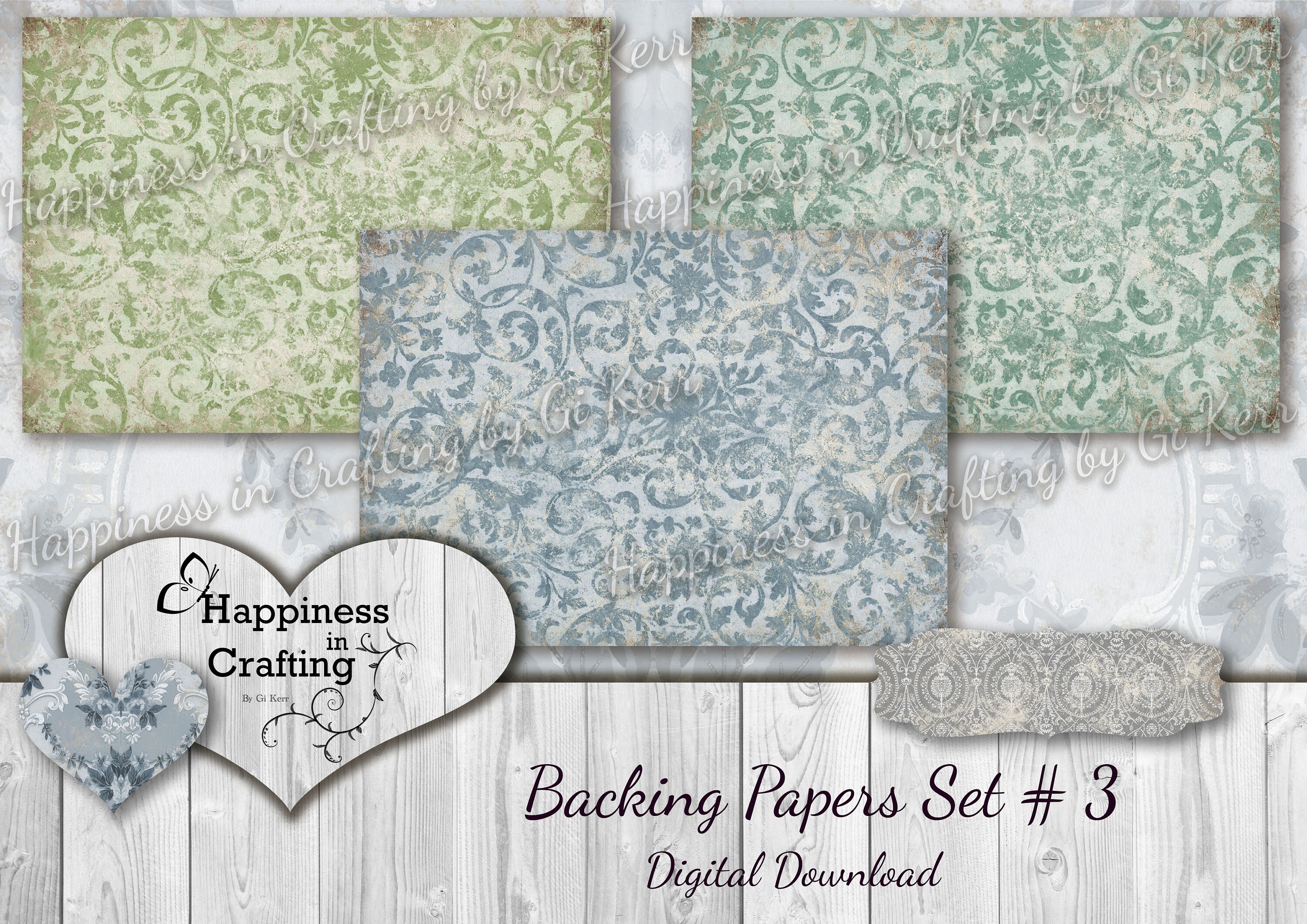 Backing Papers Set 3 Instant Digital Download Printable - Etsy