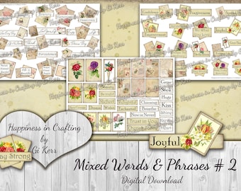 Mixed Words & Phrases # 1 - 80 Pieces - Instant Digital Download ...
