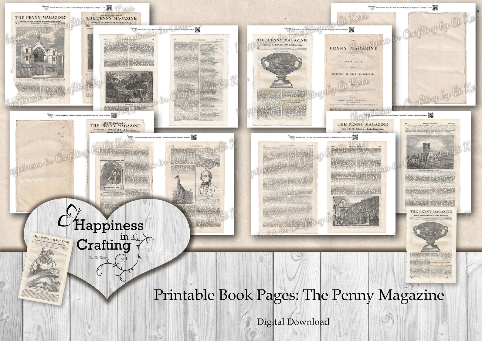 Printable Book Pages: the Penny Magazine - Instant Digital Download ...