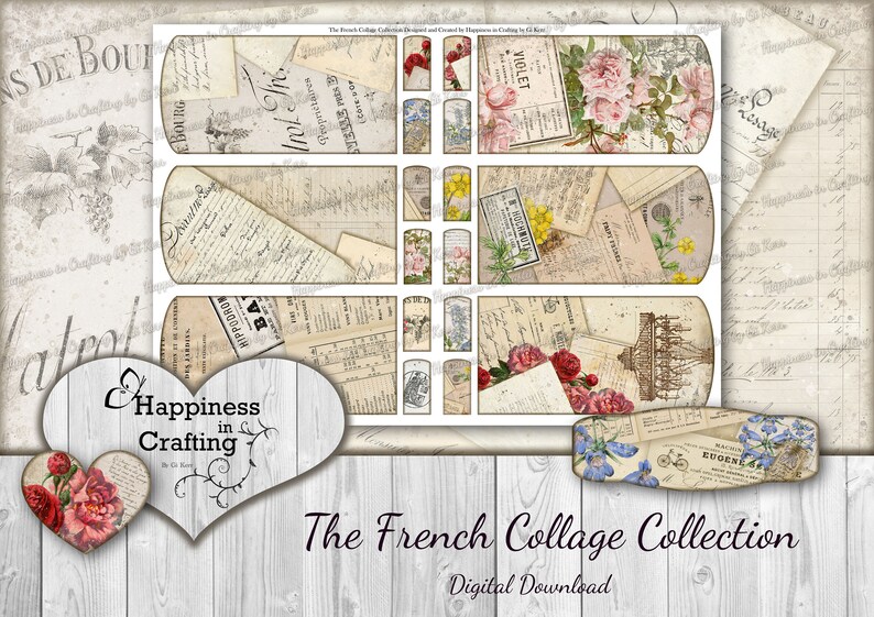 The French Collage Collection - Instant Digital Download, Digital ...