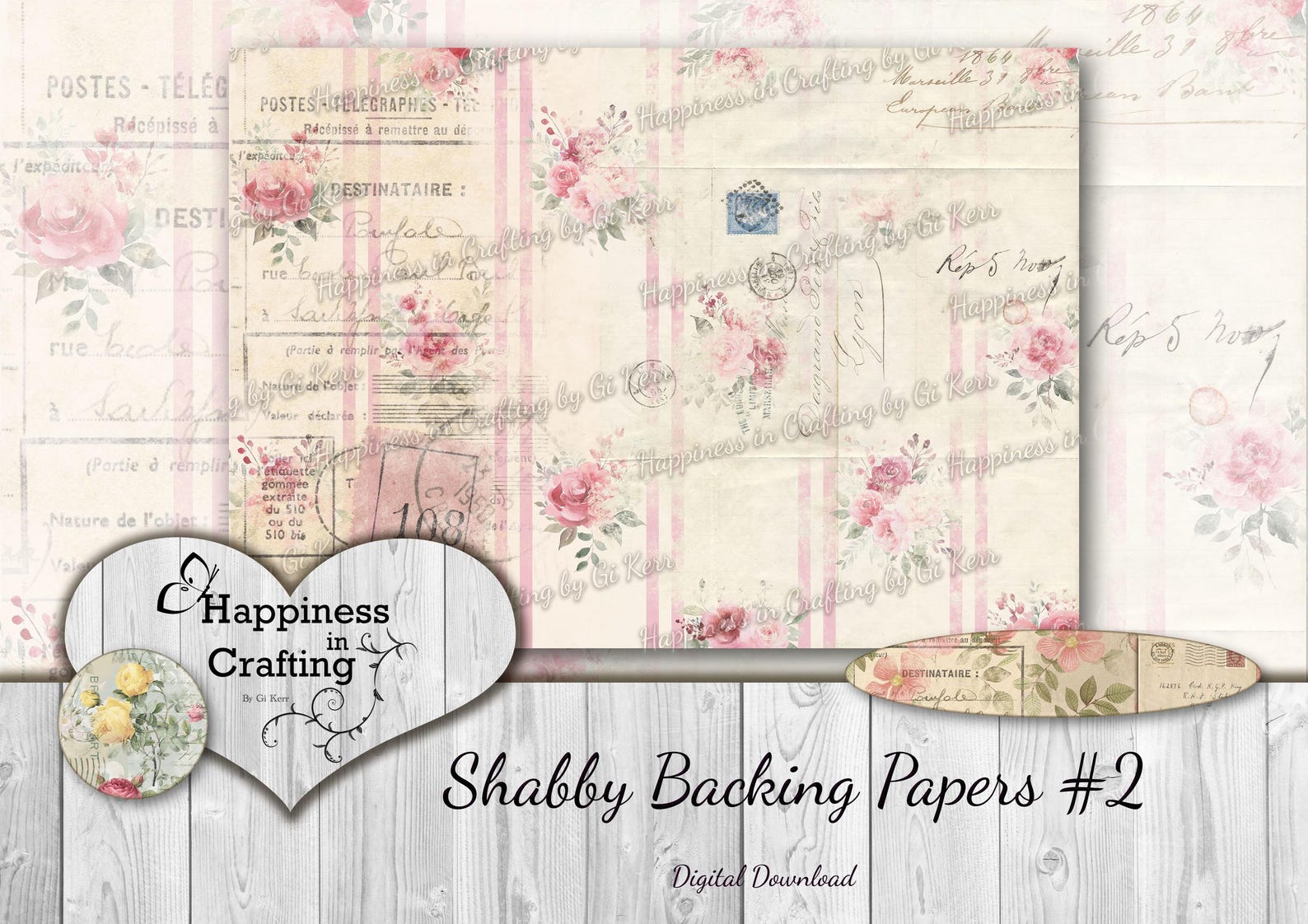 Shabby Backing Papers #2 - Instant Download, Printable, Digital Kit ...