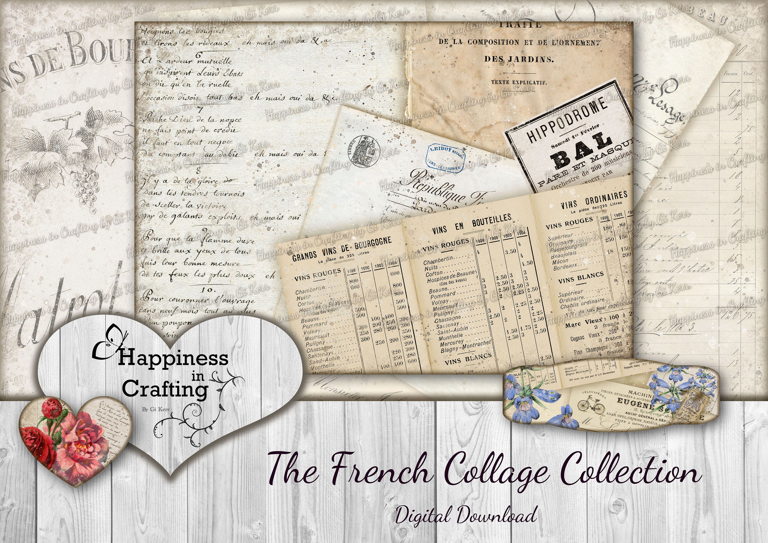 The French Collage Collection - Instant Digital Download, Digital ...