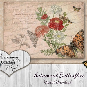 Autumnal Butterflies - Instant Digital Download, Printable, Digital Kit ...