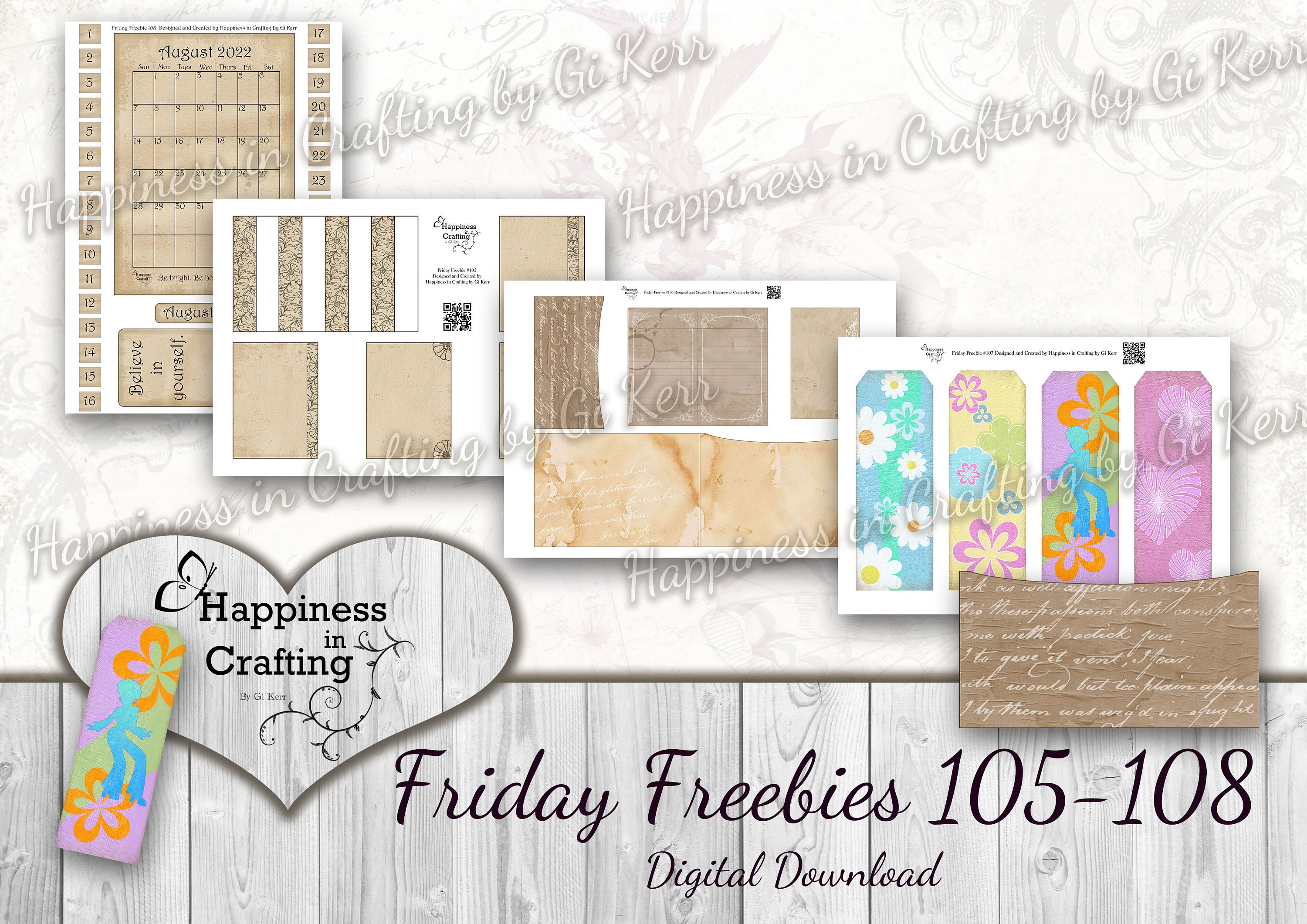 Friday Freebies 105 - 108 - Instant Digital Download - Etsy