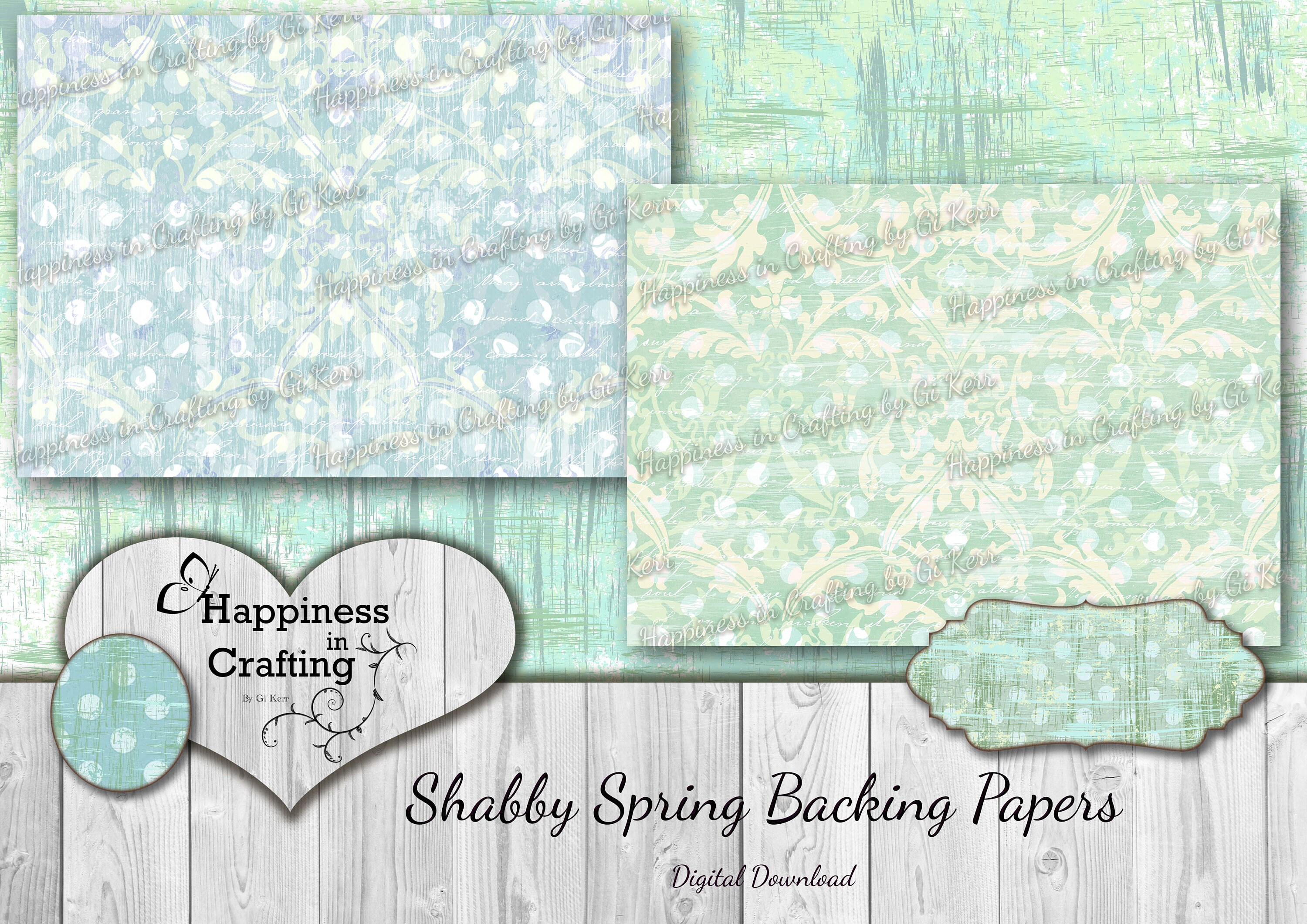 Shabby Spring Backing Papers - Instant Download, Printable, Digital Kit ...