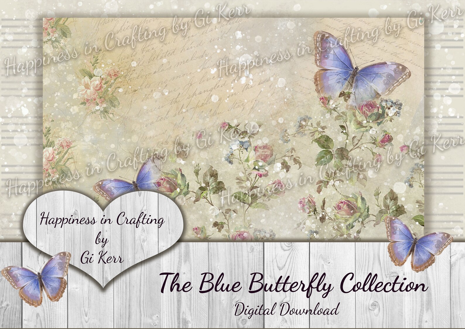 The Blue Butterfly Collection - Instant Digital Download, Printable ...