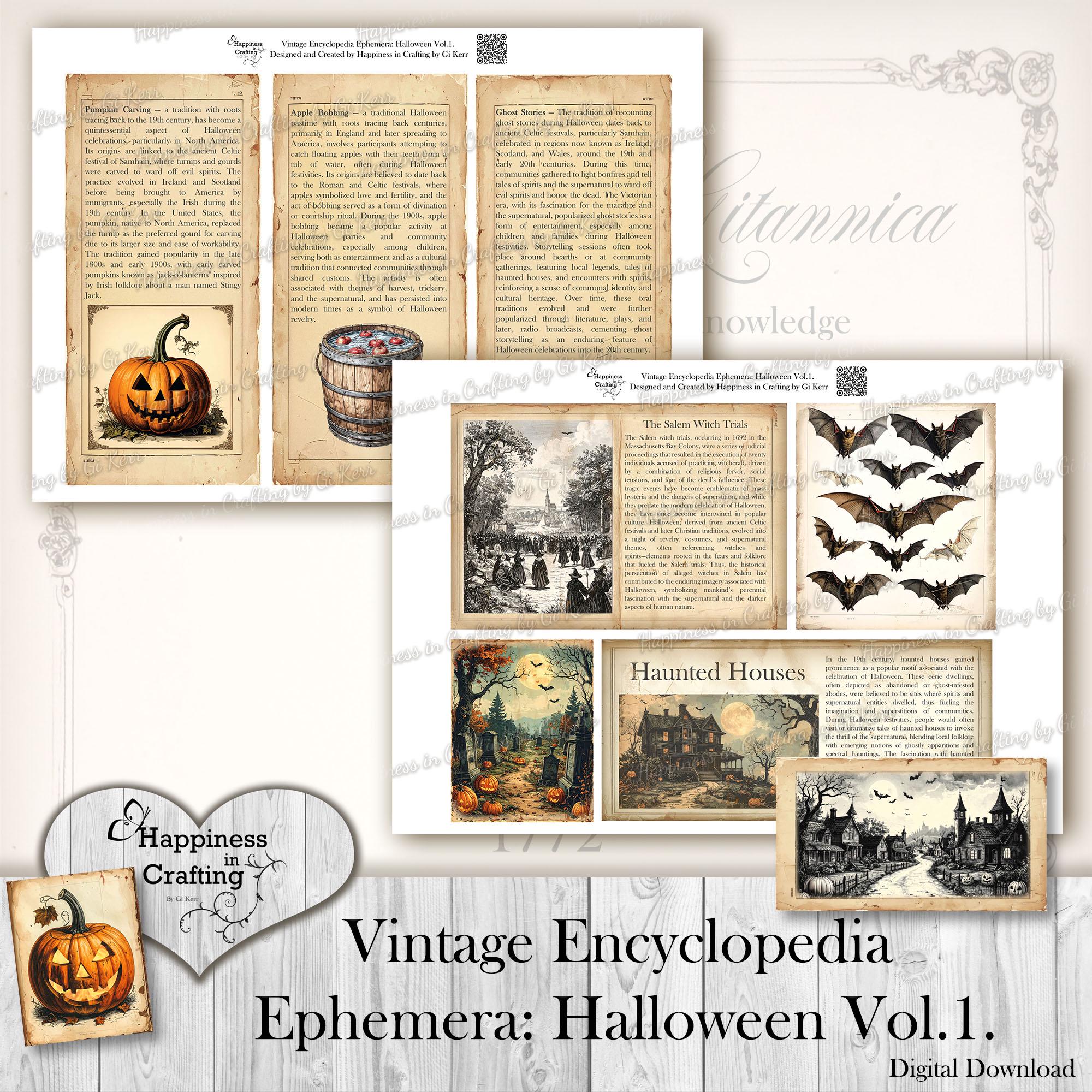 Vintage Encyclopedia Ephemera Halloween Vol.1. - Instant Digital ...