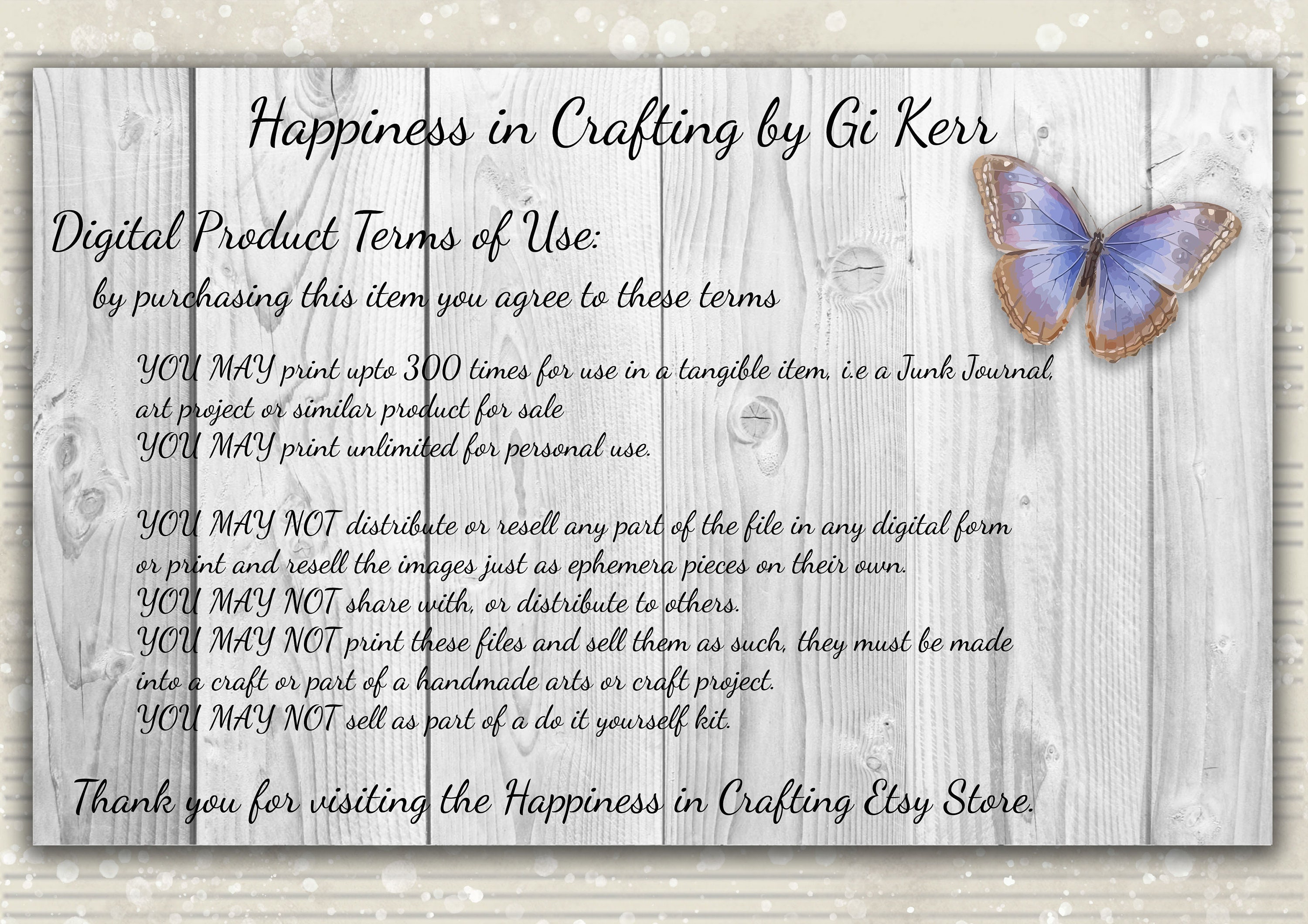The Blue Butterfly Collection - Instant Digital Download, Printable ...