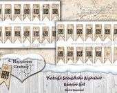 Vintage Snowflake Alphabet Banner Set Instant Digital - Etsy UK