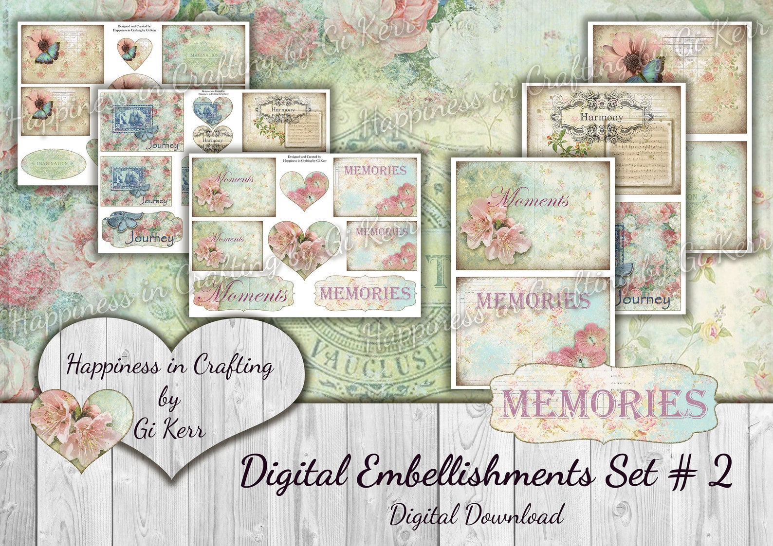 Digital Embellishments Set # 2 - Instant Download, Printable, Digital ...